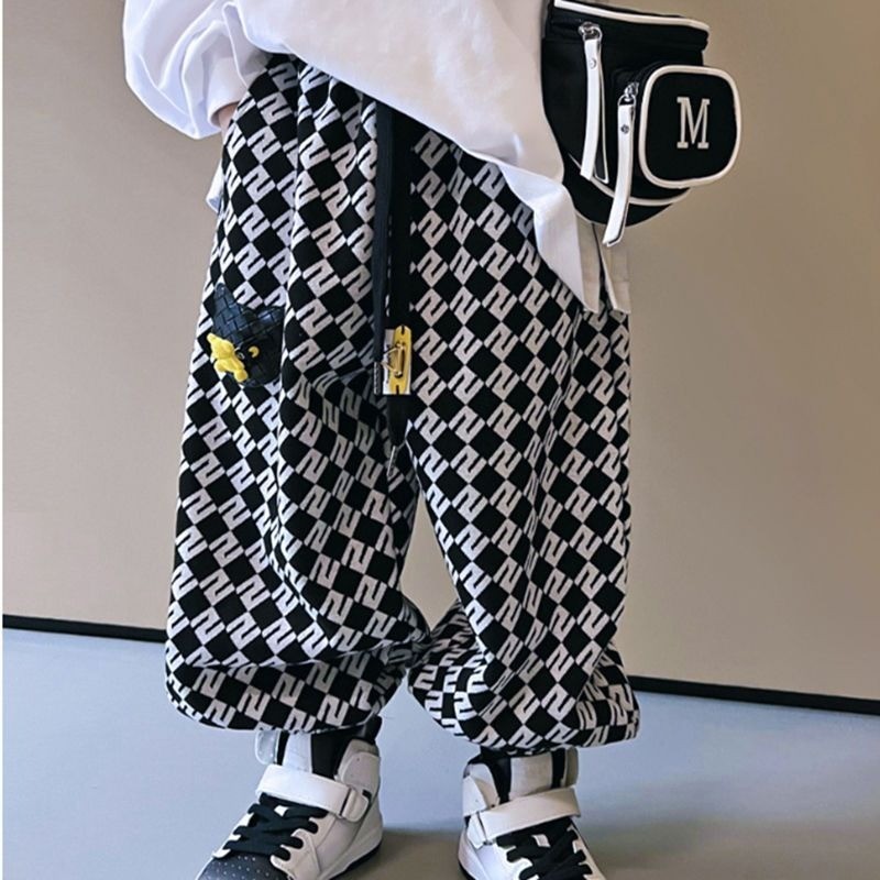 Boy Pants(1-14y) Cool Boy Loose Pants พิมพ์สไตล์เกาหลีแฟชั่น Teen Loose ...