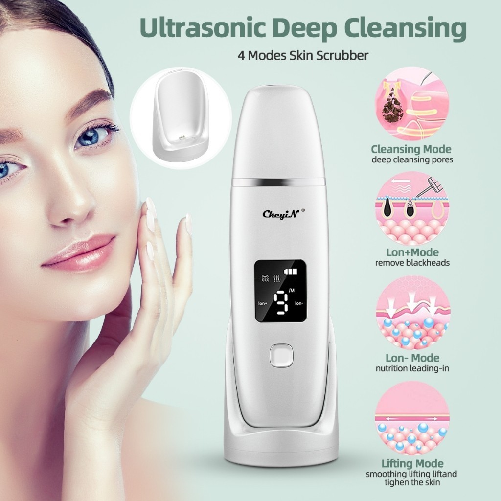 CkeyiN LED Display Ultrasonic facial shovel machine Skin Scrubber ...