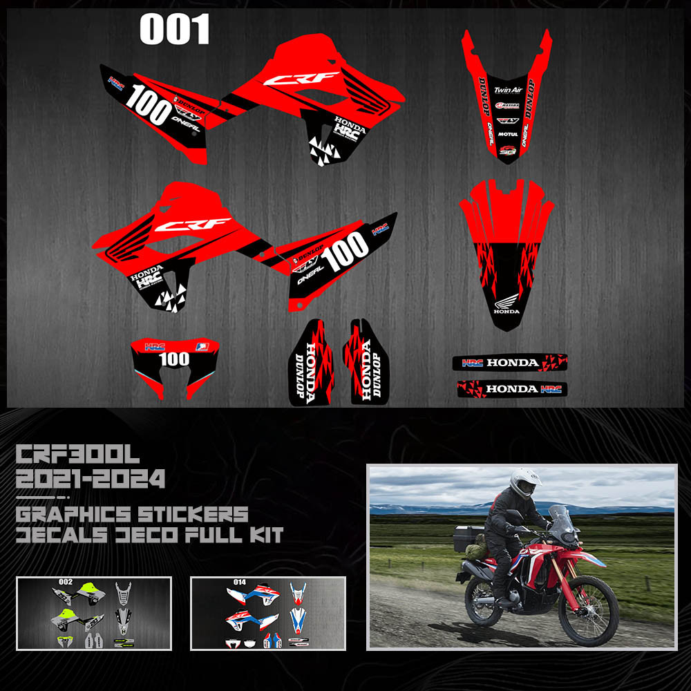 สติ๊กเกอร์กราฟิก Decals Deco Full Kit สําหรับ Honda CRF300L CRF 300L ...