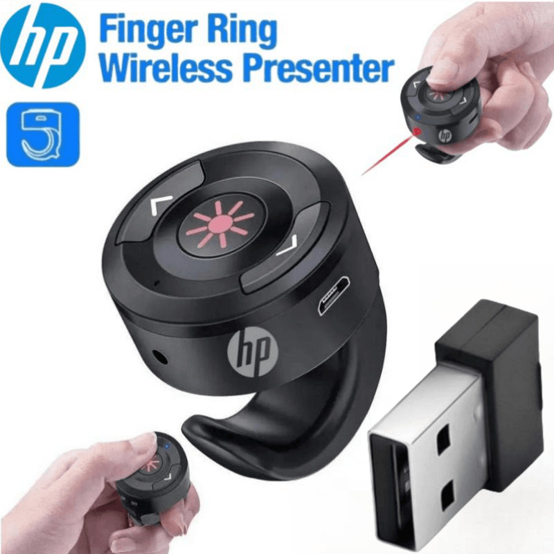Hp Finger Ring Remote USB Red Light Pointer Presentation Remote ชาร ์ จ ...