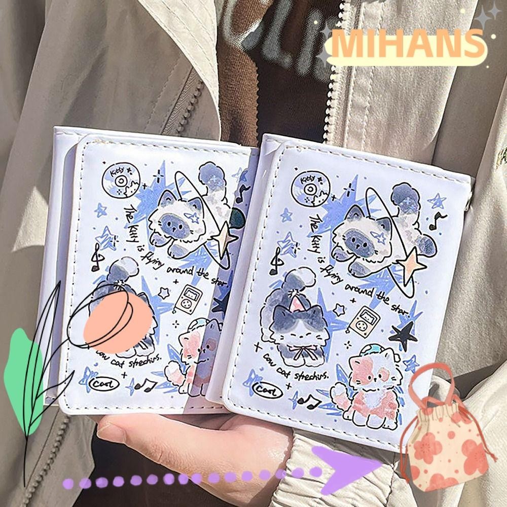 Mih บัตรเครดิต Holoder, น ่ ารักลูกแมวสุนัข INS สไตล ์ เงินเหรียญ Purse, Vintage 3 พับ PU หนัง ...