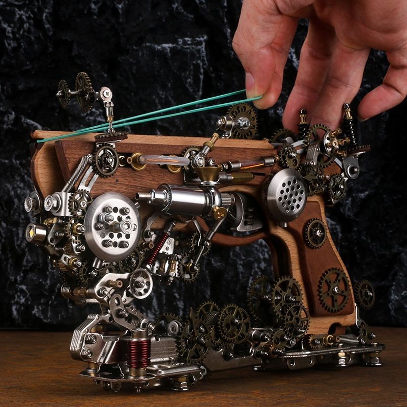 ของขวัญวันเด็ก Steampunk Mechanical Assembly Model เทคโนโลยีสีดําโลหะ ...
