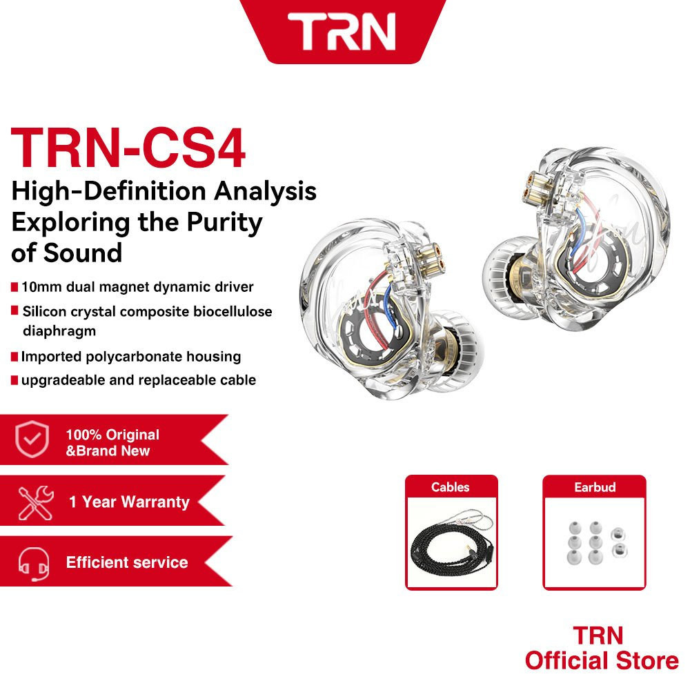 Trn CS4 Dual Magnet Dynamic Driver หูฟังอินเอียร์ Type-C พร้อมสาย ...