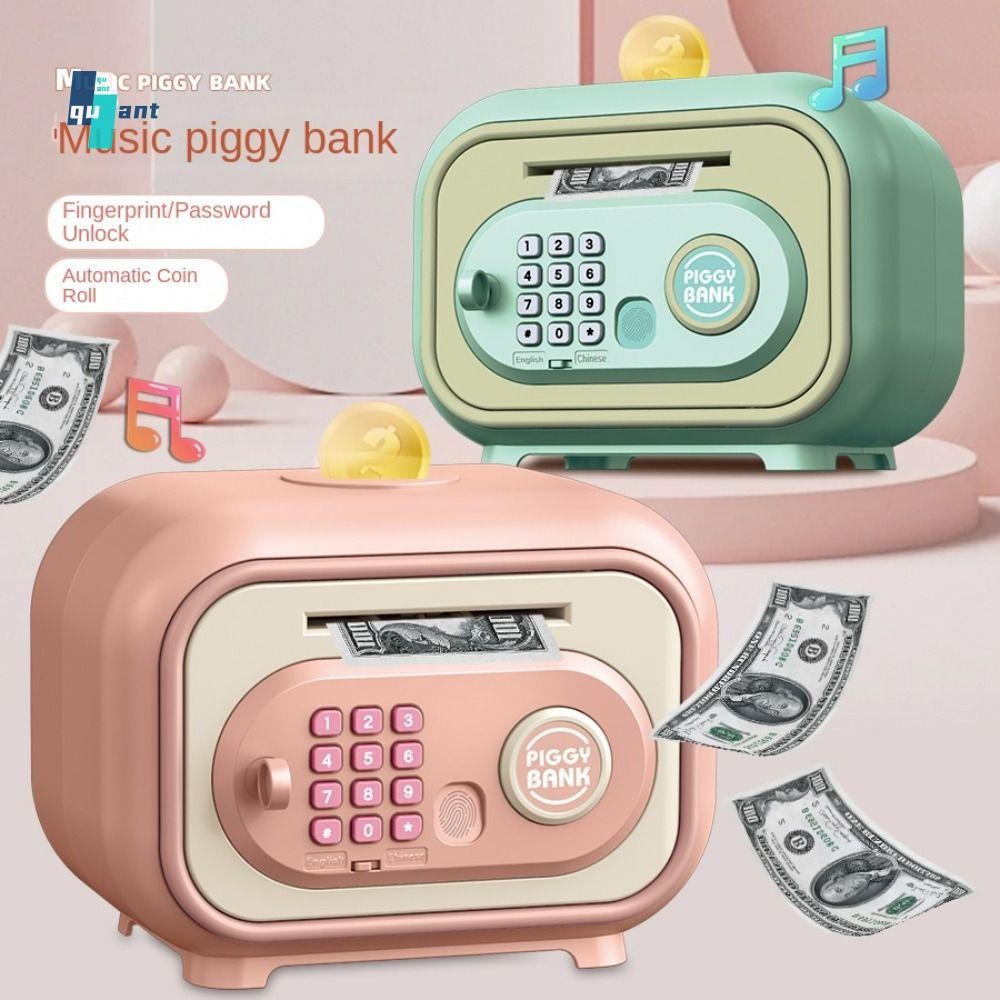 Quantumsky Bank ตู้เซฟ, รหัสผ่านล็อคลายนิ้วมือเด็กกล่องเงิน,เงินฝาก|กล่องเก็บเงินกล่องเงินกล่อง ...