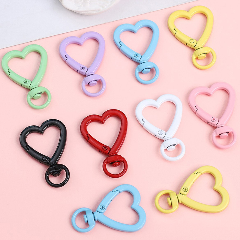 หัวใจโลหะ Key Chain Buckle Key แหวน DIY เครื่องประดับเครื่องประดับกุ้ง ...