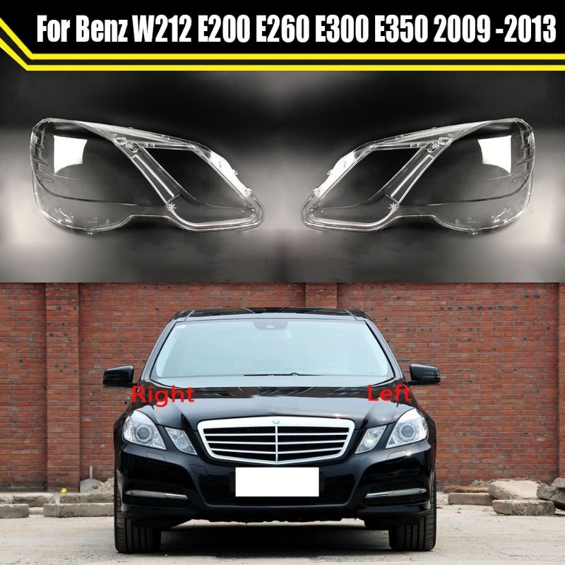 โปร่งใสสําหรับ Mercedes-Benz W212 E200 E260 E300 E350 2009 ~ 2013 ไฟหน้ารถเลนส์โคมไฟโคมไฟแก้ว ...