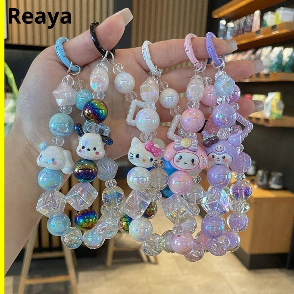 พวงกุญแจลูกปัด REAYA Sanrio พวงกุญแจน่ารักการ์ตูน ห่วงโซ่โทรศัพท์ลูกปัด ...