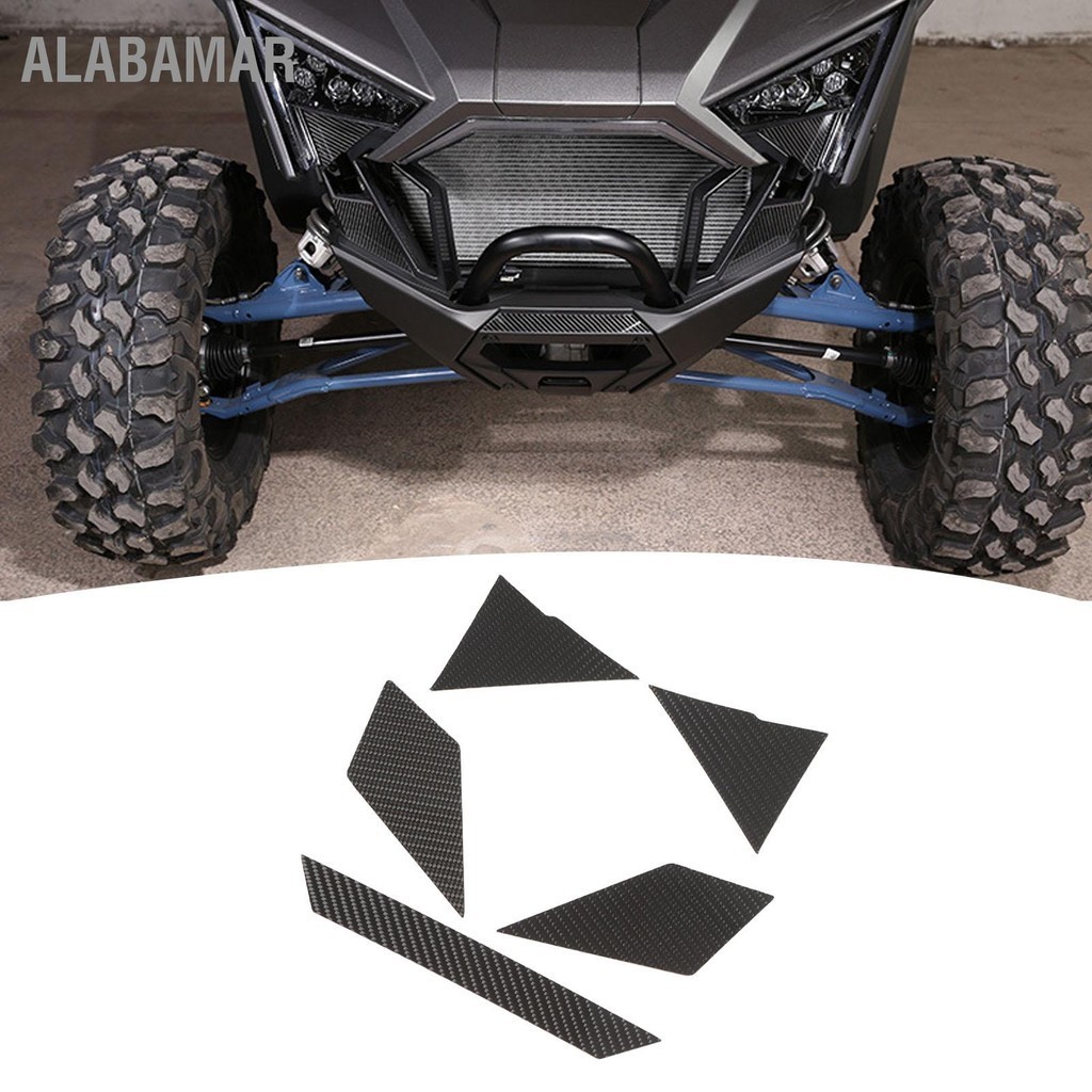 ALABAMAR 5 ชิ้น UTV แผงด้านหน้า Trim คาร์บอนไฟเบอร์สำหรับ Polaris RZR ...