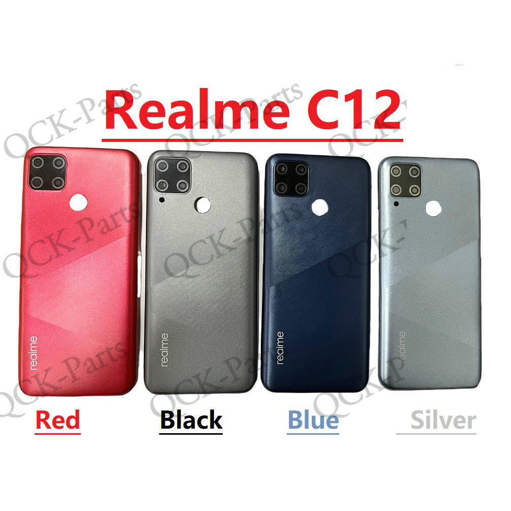Suqn & สําหรับ Oppo Realme C12 RMX2189 ฝาหลังแบตเตอรี่พร้อมเลนส์แผง ...
