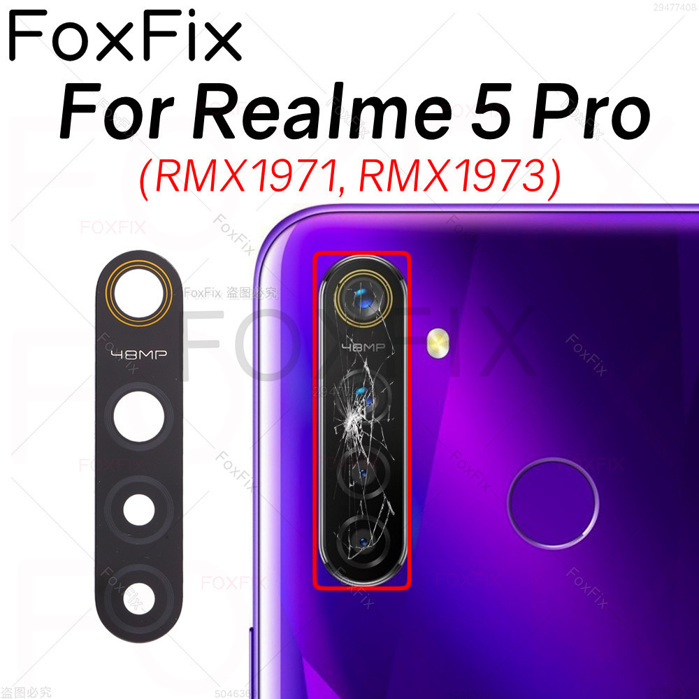 เลนส์กล้องด้านหลังด้านหลังสําหรับ Realme 5 Pro RMX1971 RMX1973 เปลี่ยนด้วยสติกเกอร์กาว | Shopee ...