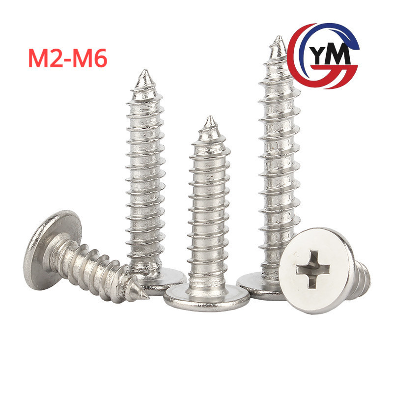 [Yhm1]สกรู สแตนเลส 304 แฉก เกลียวปล่อย ปลายแหลม น็อต Flat Head Phillip Tapping Screw M2M2.3M2 ...