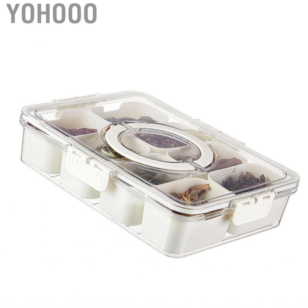Yohooo 8 Compartment Ingredients Box Divided Serving Tray Plastic with ...