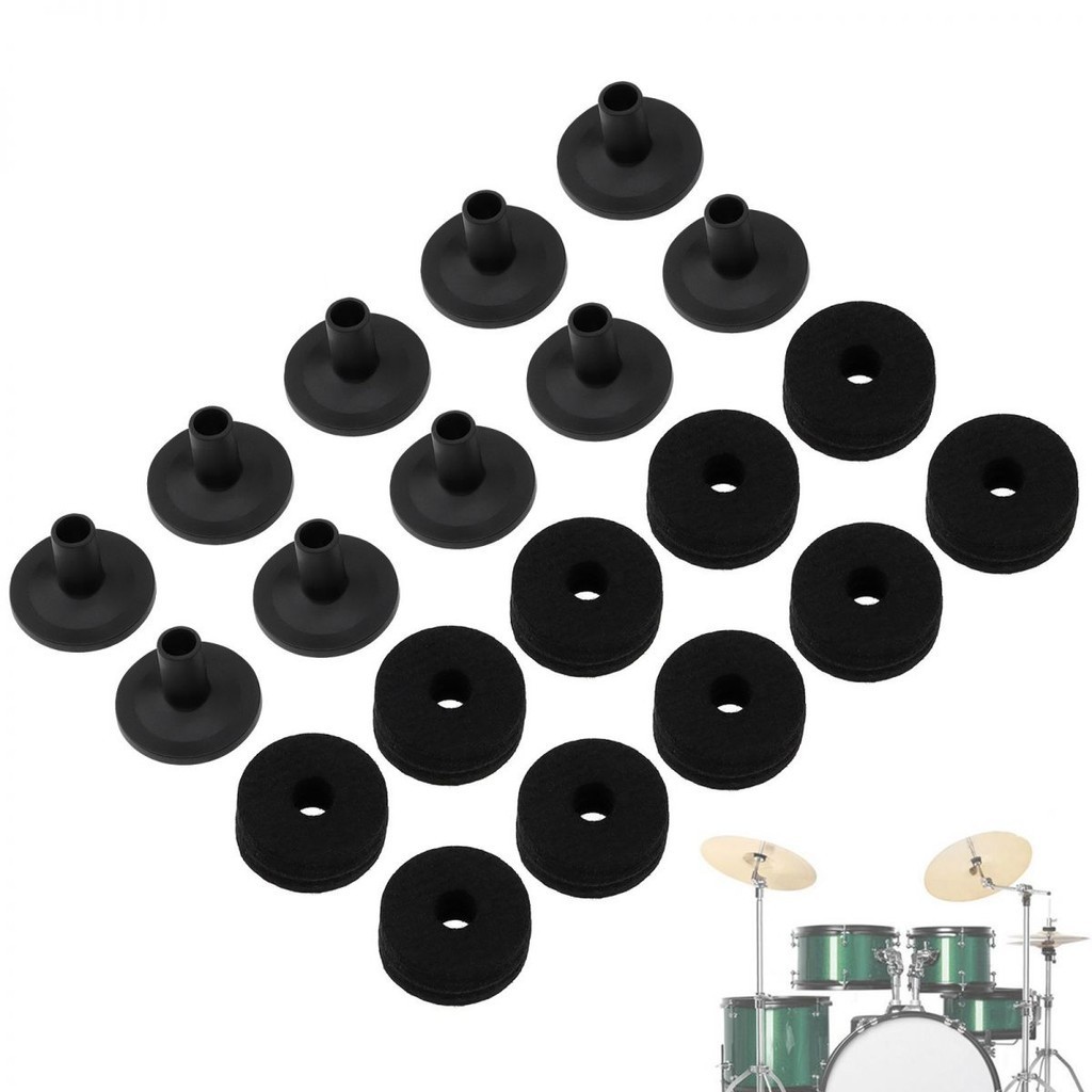 10 ชุด Cymbal Stand Sleeves และ Felt, Black Cymbals Stand Felt Pads เ ...