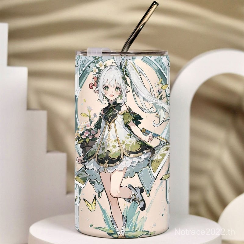 ★Genshin Impact★Nahida Thermos Cup ins Niche Coffee Cup Dual-use Straw ...