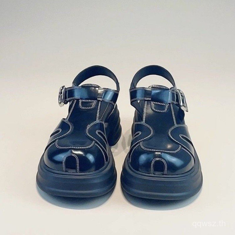 หนา-soled Roman Toe-Covered รองเท้าแตะผู้หญิง 2024 ฤดูร้อนสไตล์ใหม่ All ...