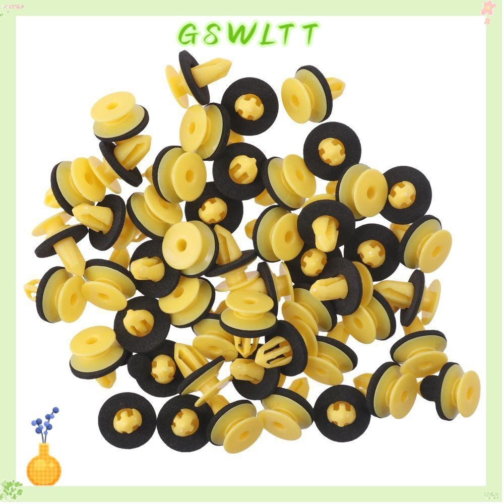 Gswltt 50ชิ้นประตูตัดแผงยึดคลิป,สีเหลืองไนล่อนยึดคลิป,ชิ้นส่วนอุปกรณ์ ...