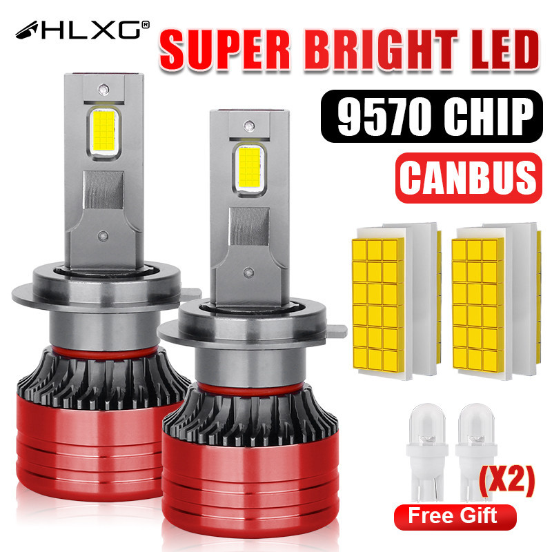 Hlxg H4 H7 LED ไฟหน้าหลอดไฟ 36pcs 9570 CSP 6000K LED รถโคมไฟ Canbus H1 9005 HB3 9006 HB4 H9 H11 ...