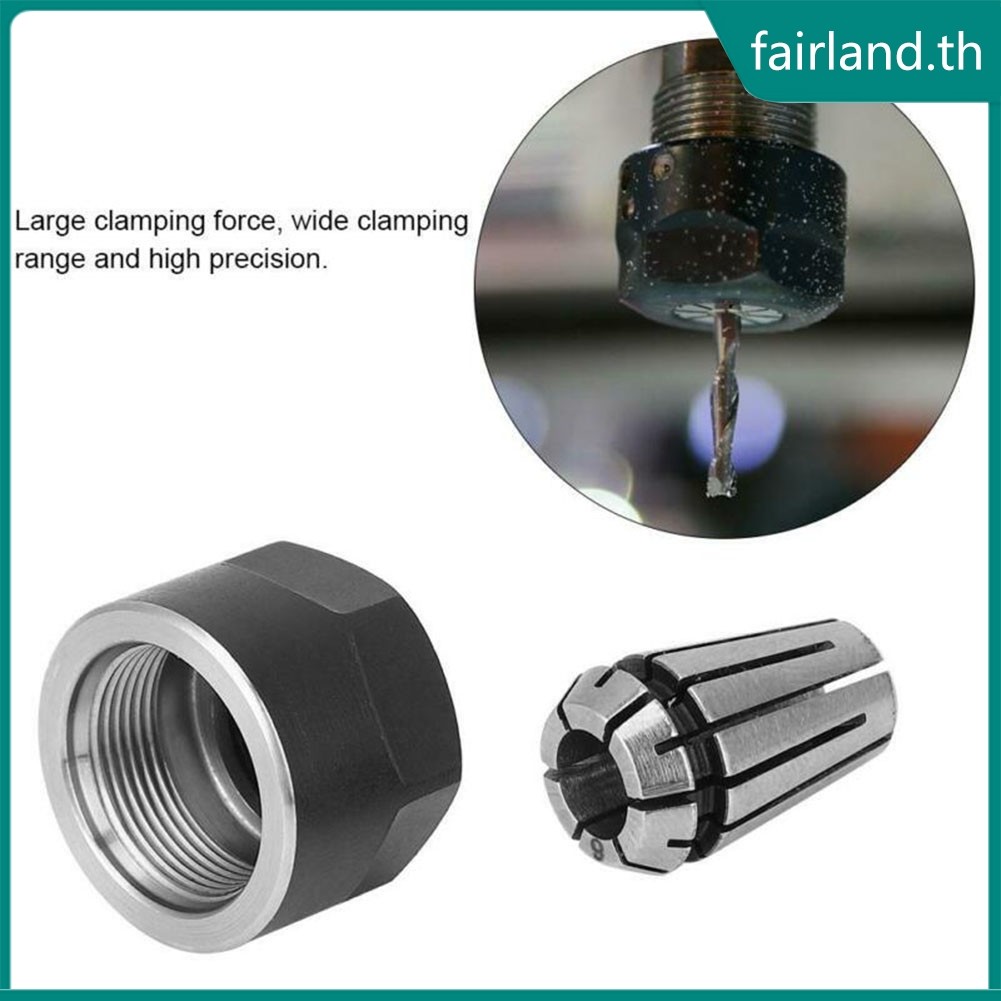 (FAIRLAND-TH) Er11 Chuck Collets Clamping Nuts ชิ้นส่วนเครื่องกลึงสําหรับเครื่องแกะสลักกัด CNC ...