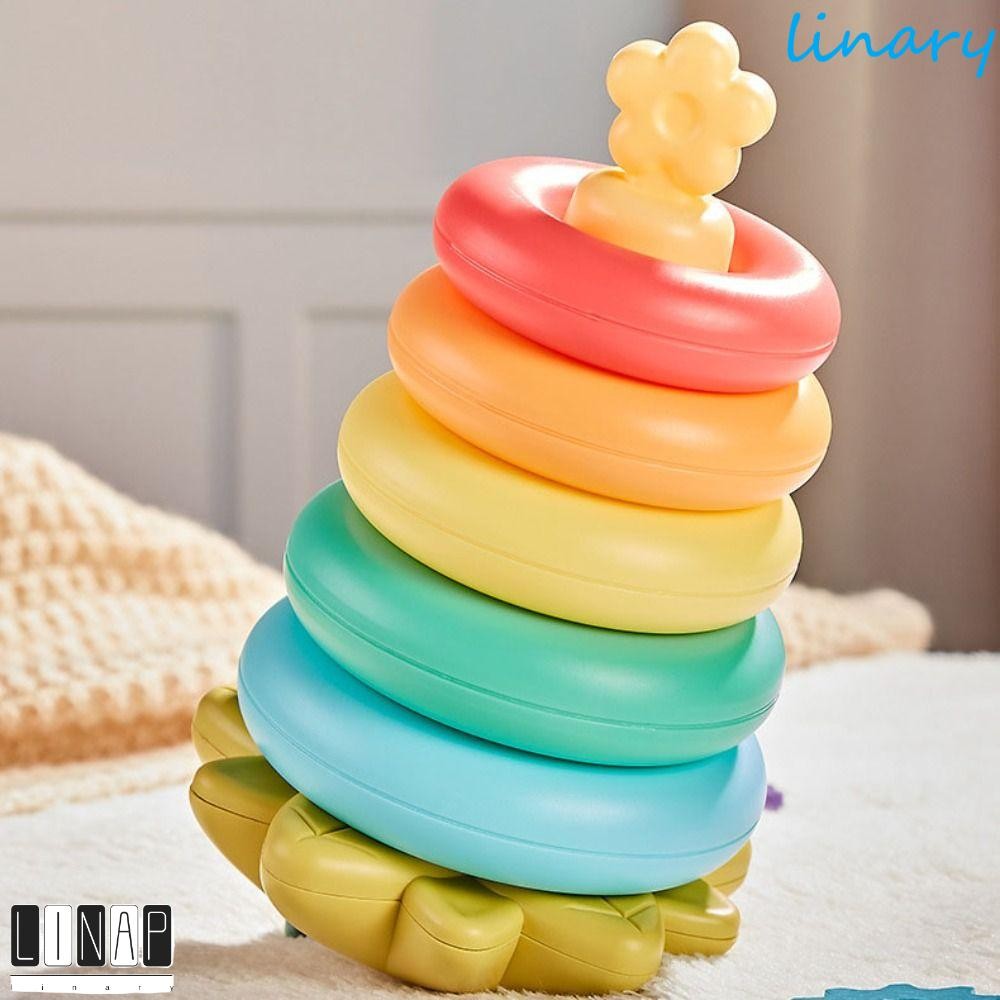 Culinaryhv แหวนซ้อนของเล่นเด็ก,แหวนสายรุ้งStacker Stackable Rainbow Stacking Tower, Early ...