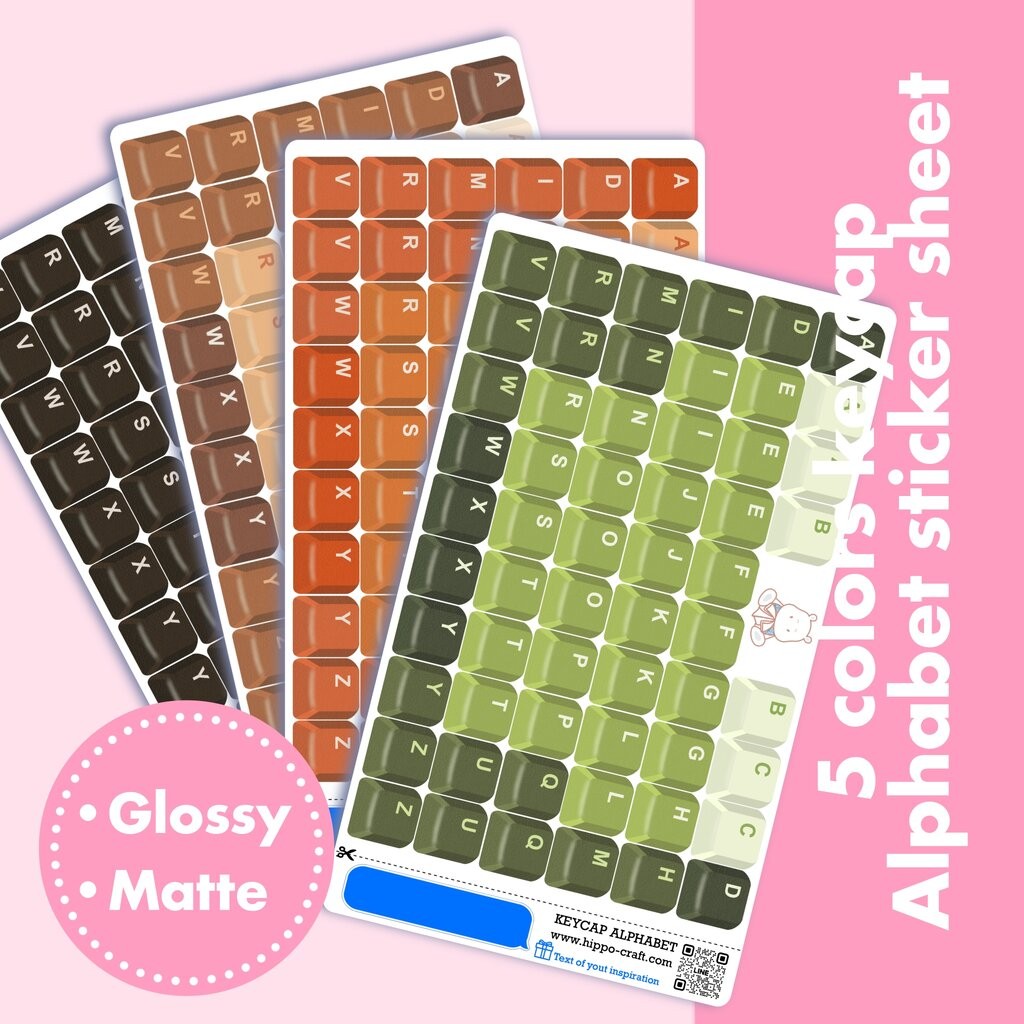 5 colors Keycap| Alphabet sticker sheet สติ๊กเกอร์ตัวอักษรภาษาอังกฤษ แพ ...