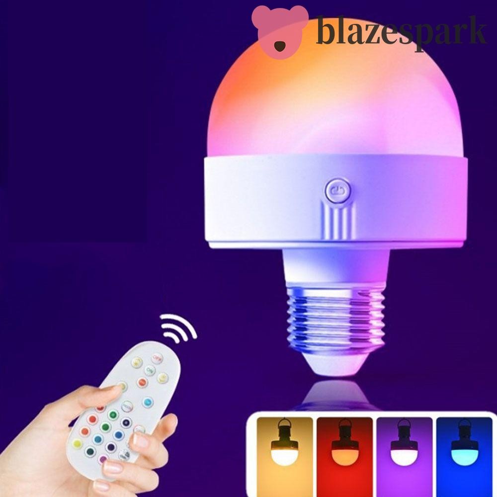 Blazespark หลอดไฟ RGB, ชาร์จ USB พร้อมหลอดไฟฉุกเฉินระยะไกล, ไฟบรรยากาศ 5W ฐานที่ถอดออกได้ E27 ...