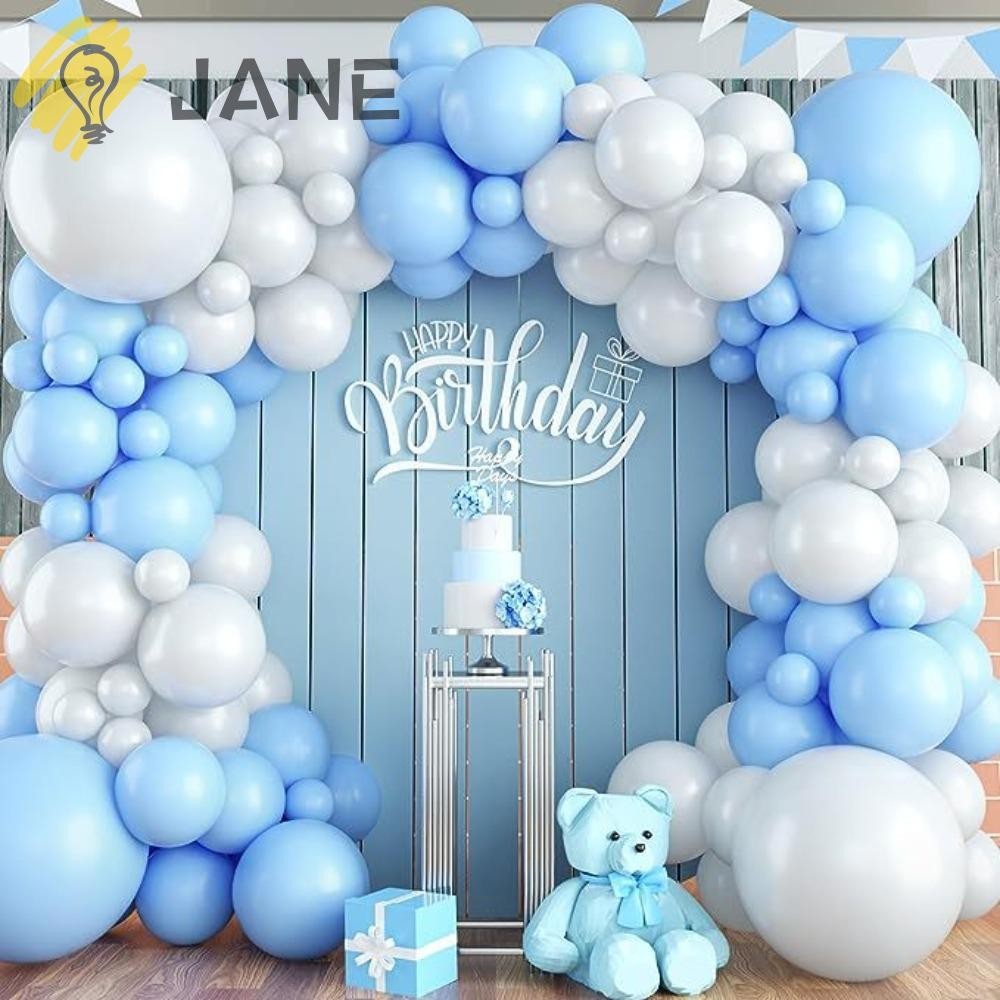 Jane Balloon Garland Kit, Light Blue Latex Blue และ White Balloon Arch ...