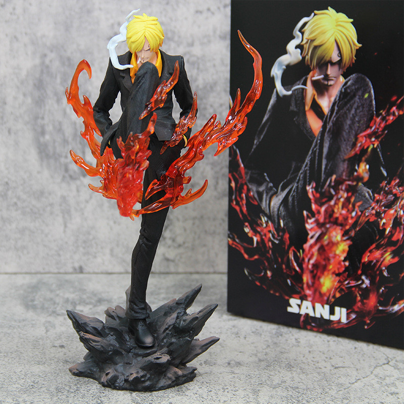 Ohll One Piece Hand-Made Demon God Sanji ยืนเปลวไฟปีศาจเตะหมวกฟางสาม ...