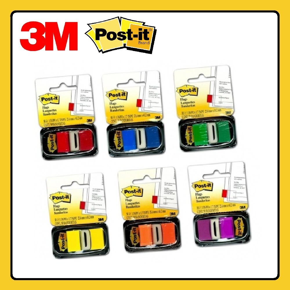 3m Post-it Colour Flags (680) - 1 in x 1.7 in (25,4 mm x 43,2 mm ...