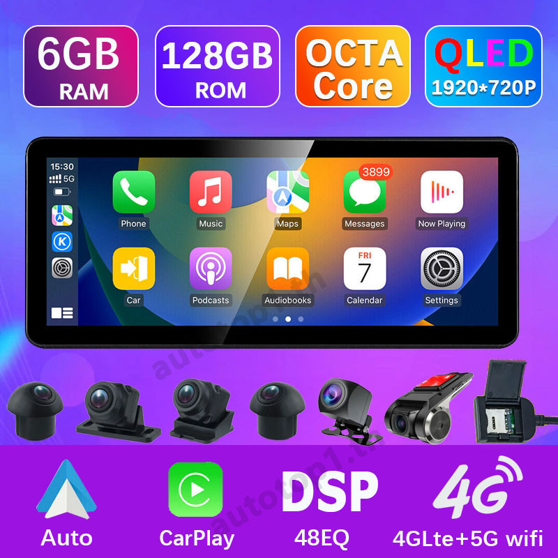 (รองรับซิมการ์ด 4g) QLED 1920*720P TS18 8Core 6G + 128G 12.8 นิ้ว 2 Din ...