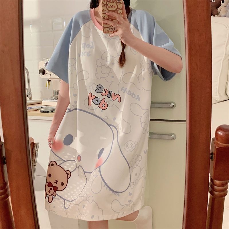 น ่ ารัก Big-Eared สุนัข Nightdress Yugui สุนัขชุดนอนแขนสั ้ นผู ้ หญิง ...