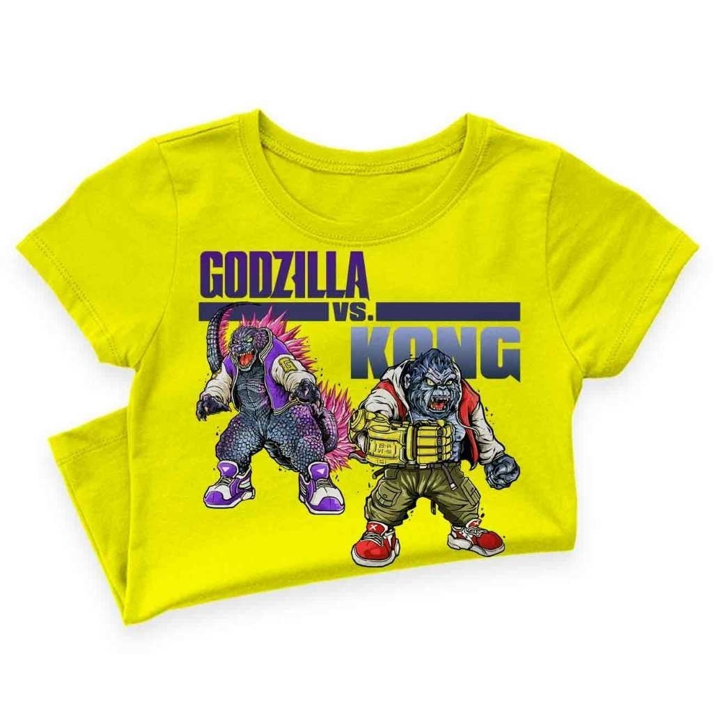 เสื้อยืด ผ้าฝ้าย พิมพ์ลาย Godzilla x Kong The New Empire Baju Budak ...