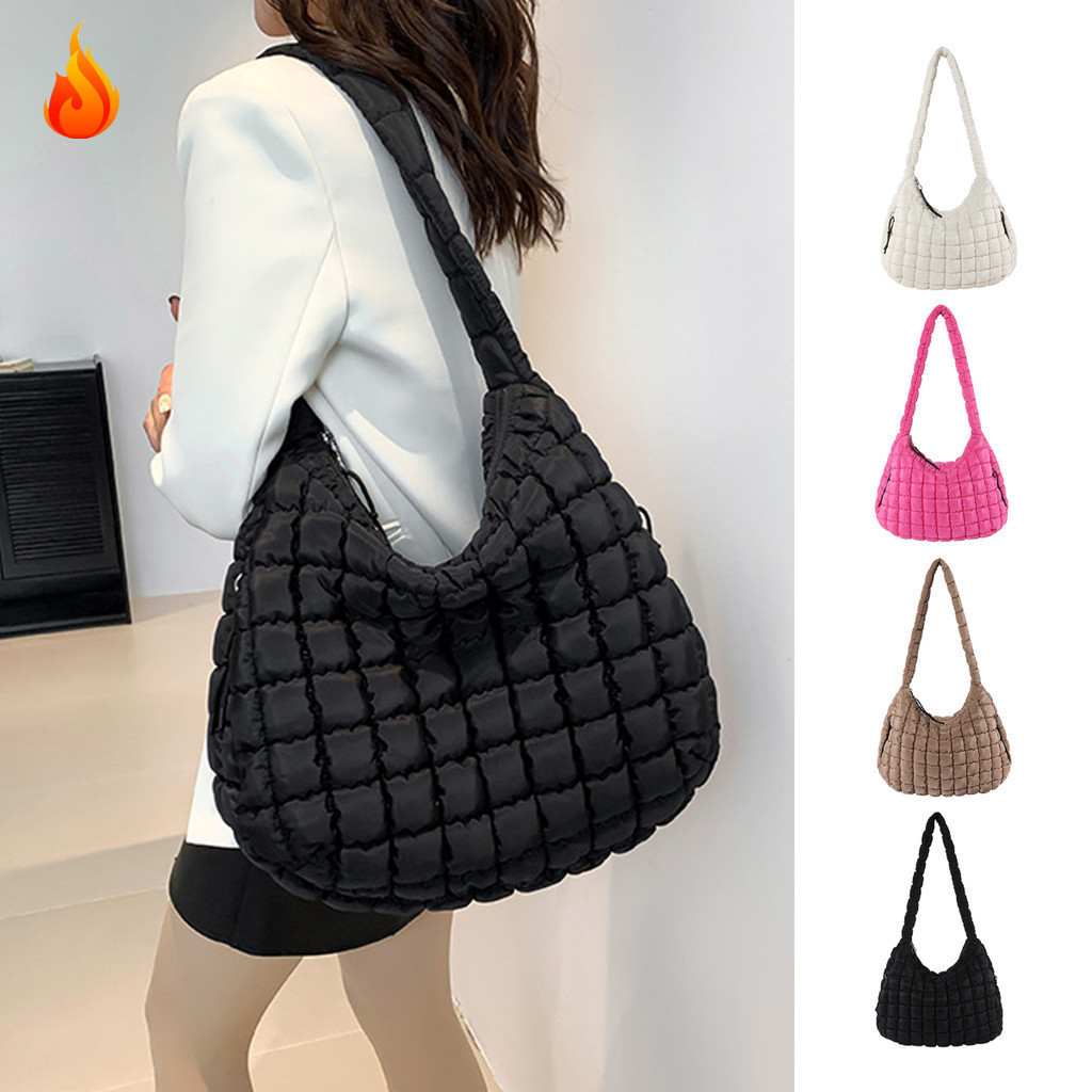 [LZZ] Quilted Tote Bag Large Puffer Crossbody Bag Women Quilted Carryall Puffy Shoulder Bag ...