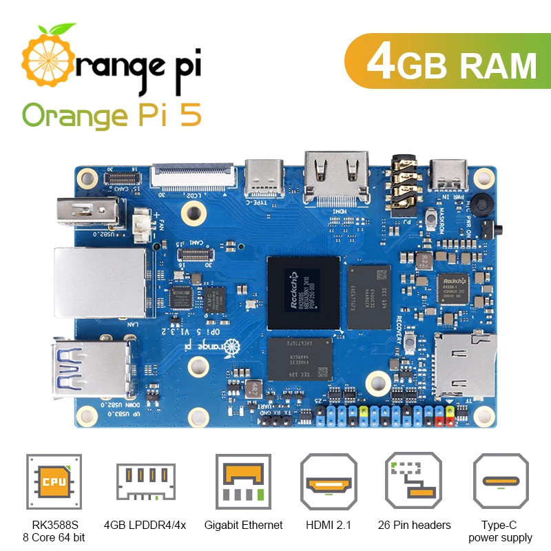 【In stock】Orange Pi 5 4GB RAM Single Board Computer RK3588S PCIE Module ...