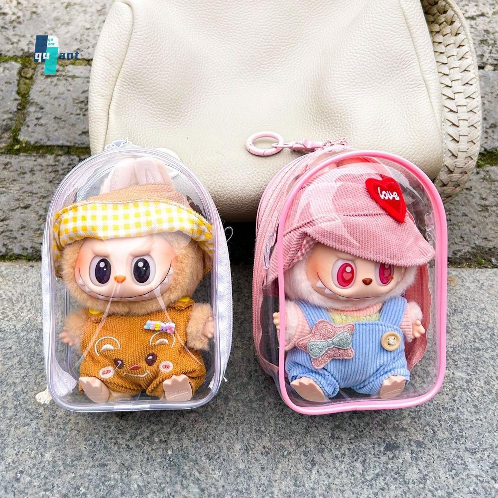 Quantumsky Labubu V2 ตุ๊กตาเก็บกระเป๋า,ฝุ่นพร้อมพวงกุญแจ Labubu กระเป๋า,อุปกรณ์เสริมของเล่น PVC ...