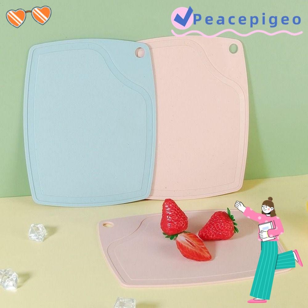 Peacepigeo เขียงผลไม้, เขียงออกแบบป้องกันการล้นพลาสติกข้าวบาร์เลย์, พร้อมไม้แขวนเสื้อสะดวก Anti ...