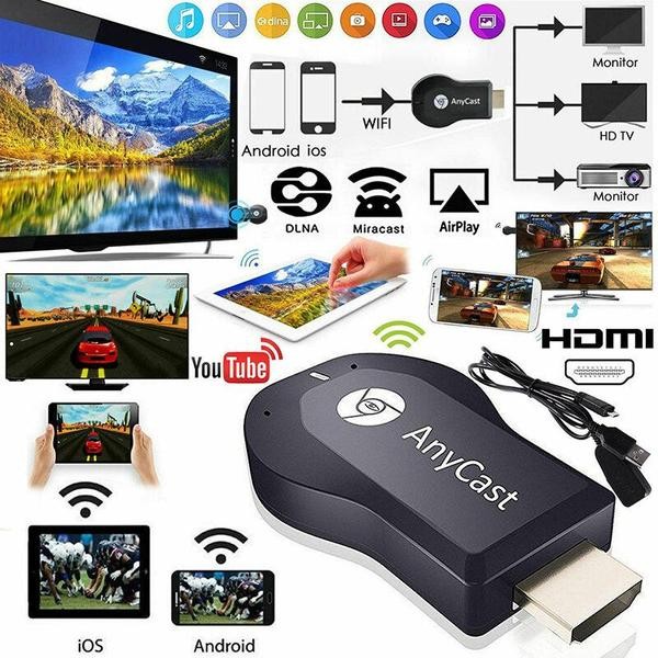 AnyCast M9 Plus 1080P สมาร์ททีวีสติ๊กไร้สายพร้อมดองเกิลแสดงผล WiFi ...