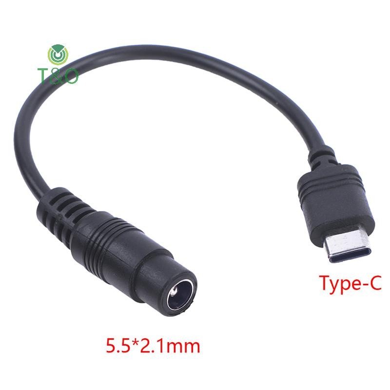 T&o DC Type-C หญิง 5.5*2.1 หญิงสาย 5521 แจ็ค DC Power Conector 5.5x2.1 อะแดปเตอร์ USB Type C ...