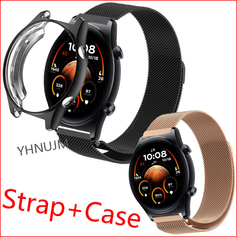 สายนาฬิกาข้อมือสเตนเลส พร้อมเคสโลหะ สําหรับ Honor watch GS4 GS3 GS3i ...