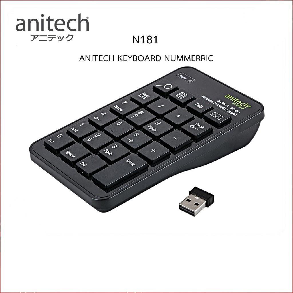 Anitech แป้นพิมพ์ตัวเลข คีย์บอร์ดตัวเลข คีย์บอร์ด ไร้สาย รุ่น N181/N184 ...