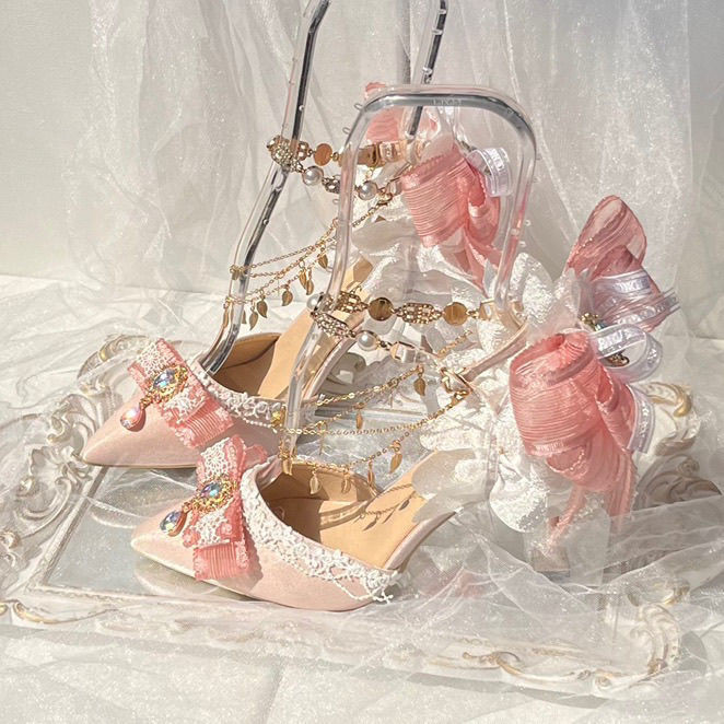 กังวลฟรีรองเท้าโลลิต้าต้นฉบับ "Xilan" ทําด้วยมือดอกไม้ที่งดงามรองเท้าโล ...