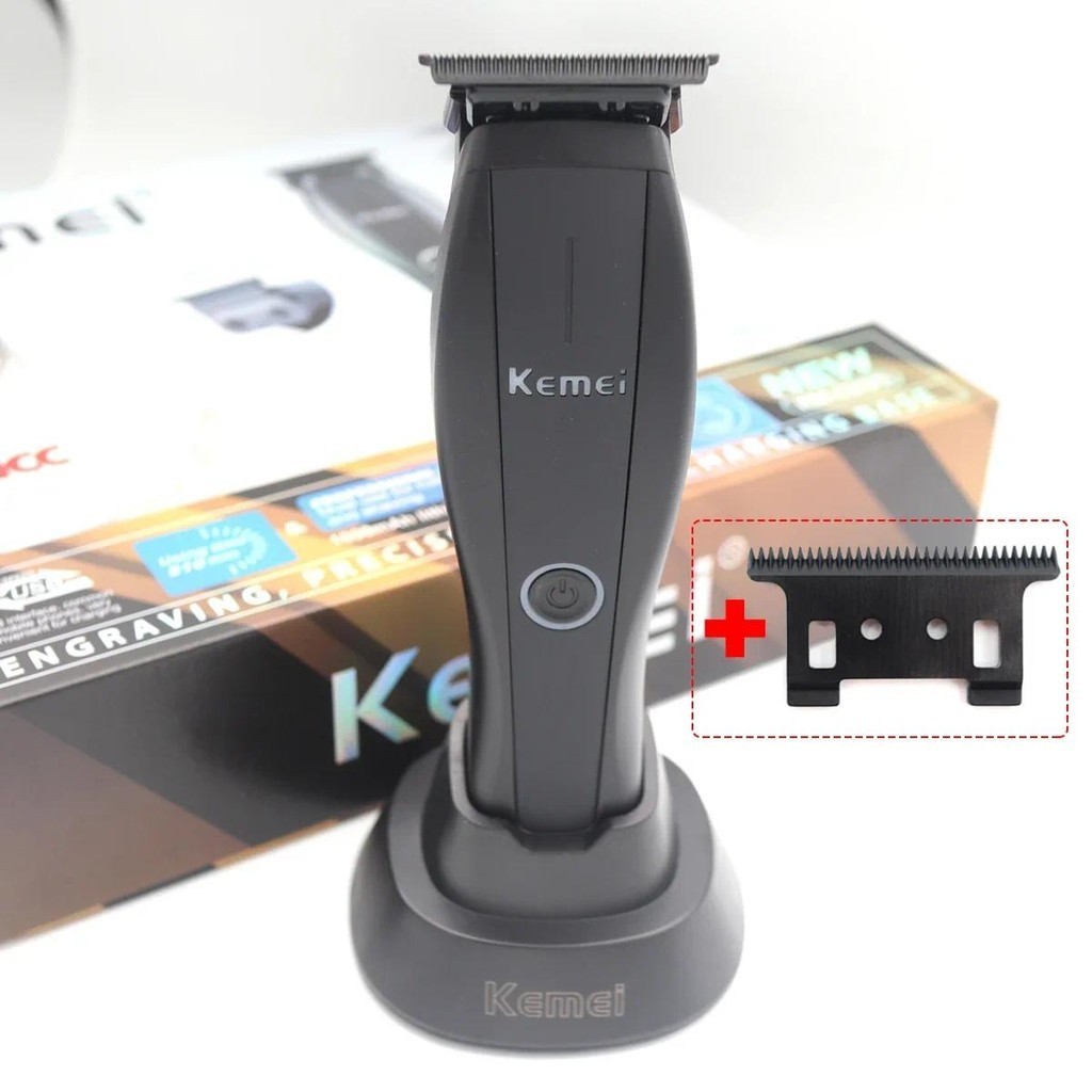 เครื่องตกแต่งผมทริมเมอร์มืออาชีพสําหรับผู้ชาย - Kemei KM-2295 | 7700rpm, ใบมีด DLC, ที่ชาร์จฐาน ...