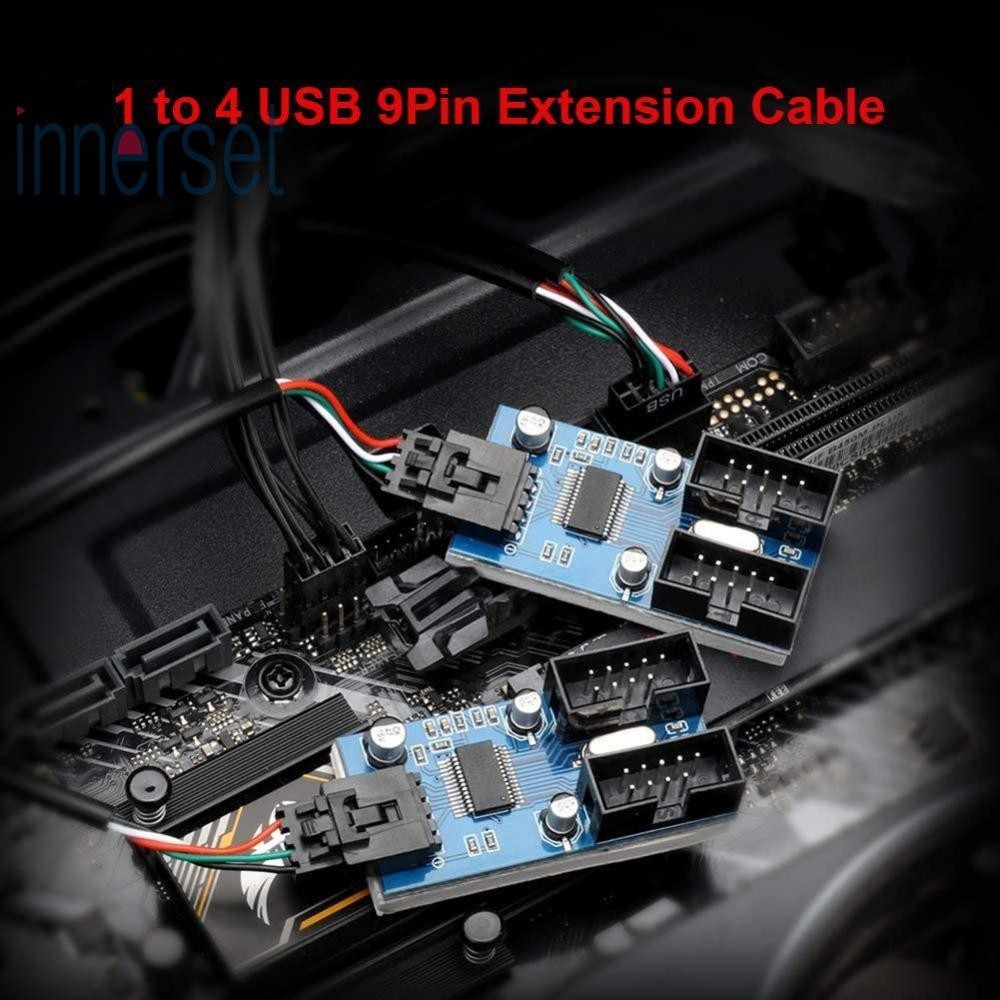 1/2 Way HUB Connector เมนบอร ์ ด USB 9 Pin Header Extension Splitter ...