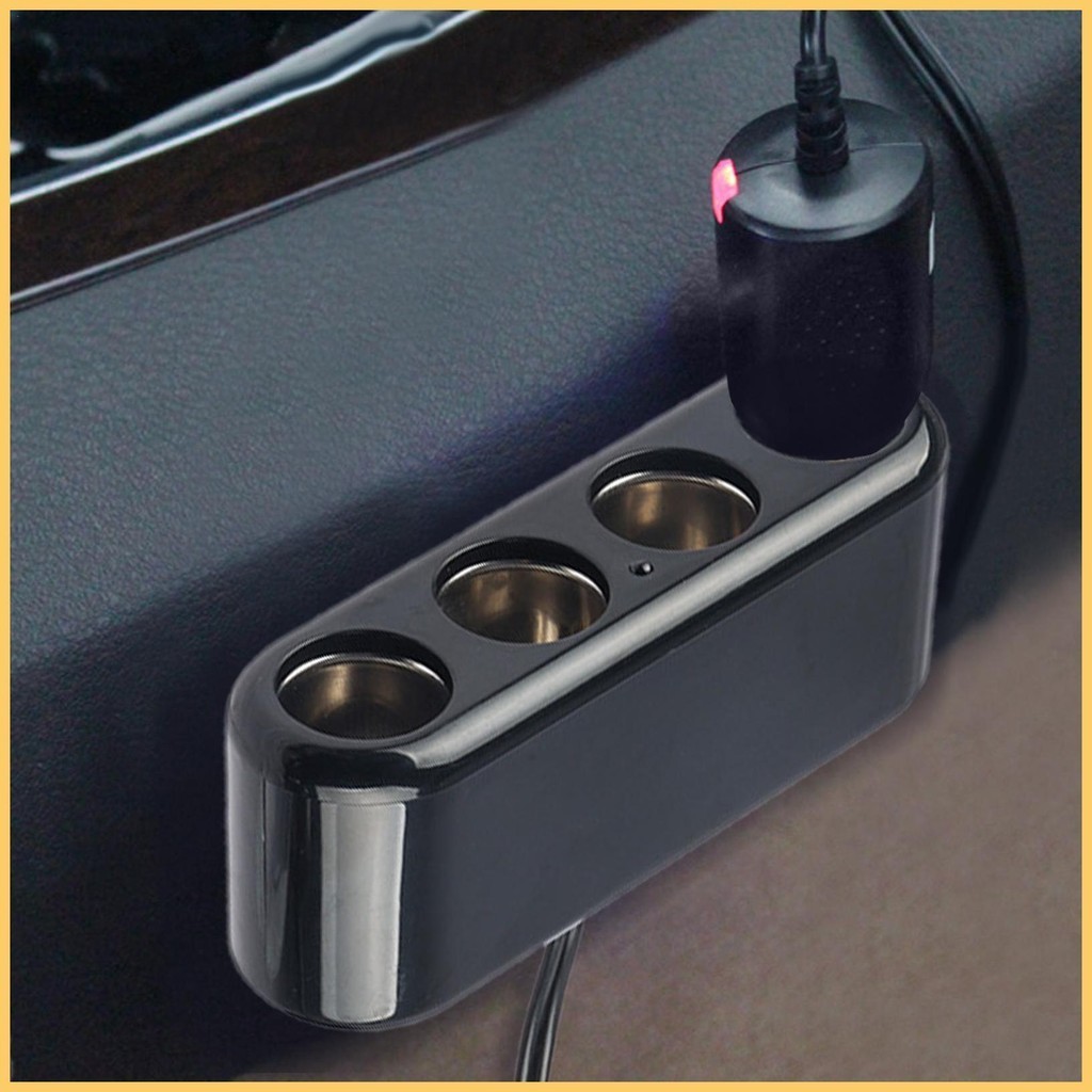 รถ 12V Multi Socket USB Adapter Plug Phone Power Adapter 4 Way Adapter ...