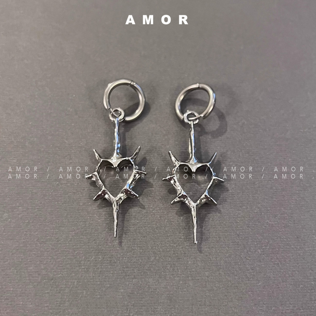 Thorn Hollow Heart ต ่ างหู , Dark Y2K Sweet Cool หญิงเผ ็ ด Subculture ...