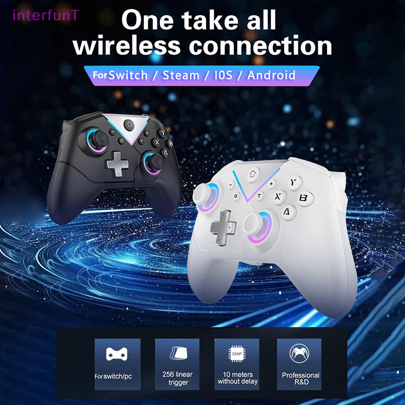 [InterfunT ] Rgb คอนโซลเกมไร ้ สาย Hall Joy Controller โปรแกรม Gamepad Hall Joy รองรับ Switch ...