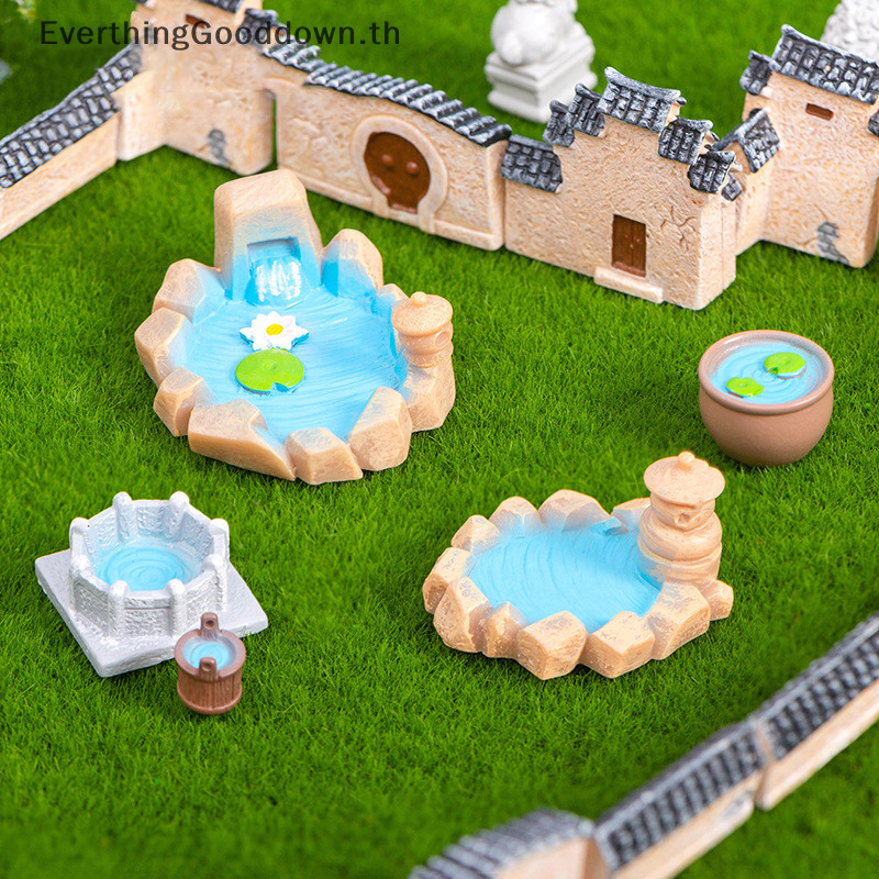 Ever Miniature Lotus Pond Figurines Micro ภูมิทัศน์ตกแต่ง DIY อุปกรณ์ตก ...