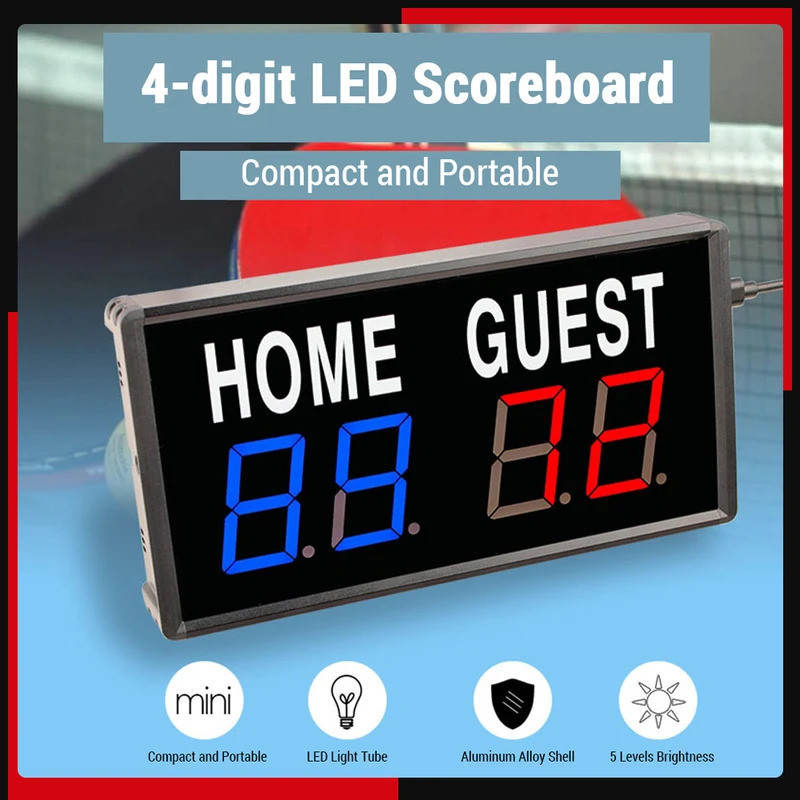 4 หลัก LED Digital Scoreboard อิเล็กทรอนิกส์ Scoreboard พร้อม remote ...