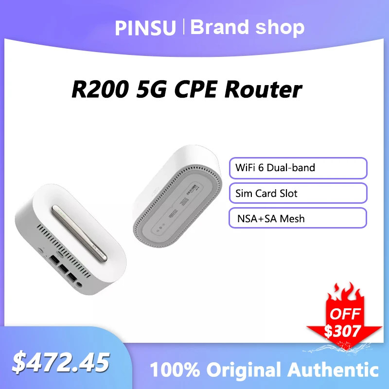 Original PINSU R200 Wifi Repeater 5G CPE Router NSA+SA Mesh 1800Mbps ...