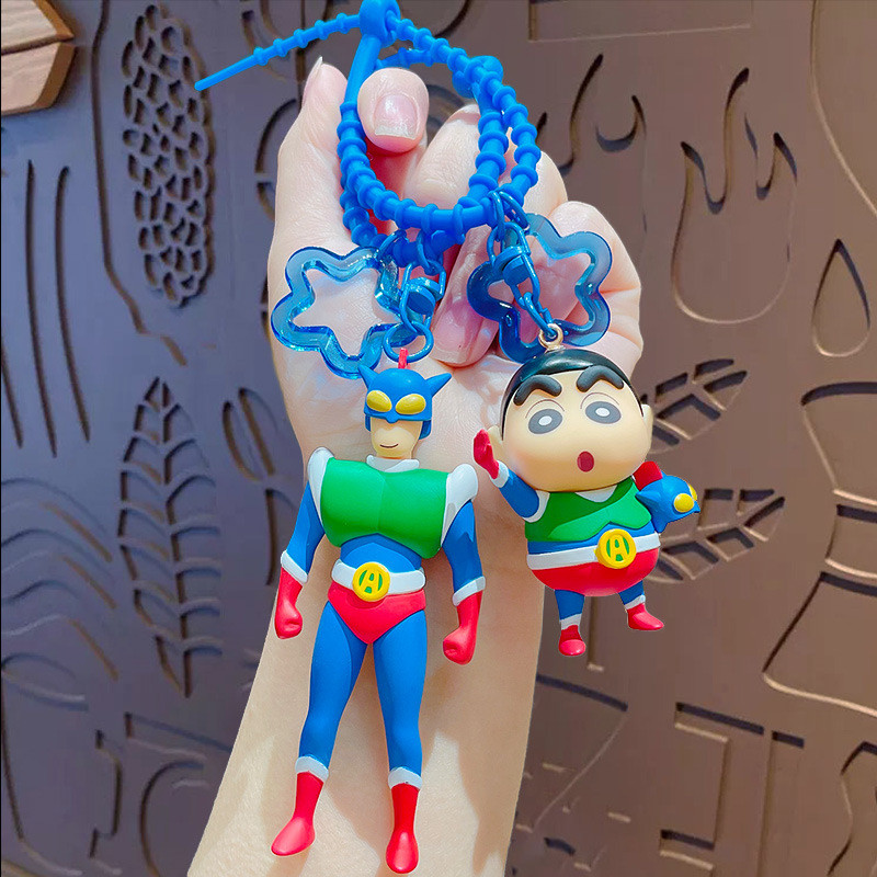 ของแท้ Crayon Shin-Chan Superman Nine-Generation พวงกุญแจน่ารักกระเป๋า ...