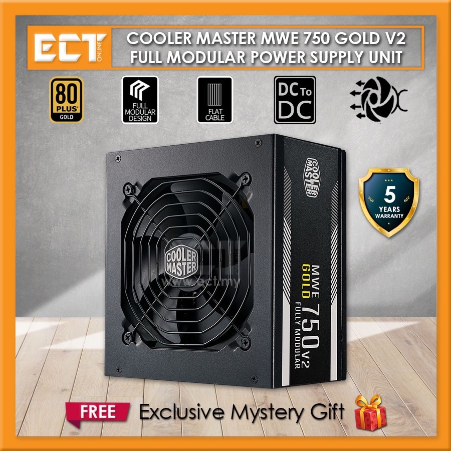 Cooler Master MWE 750 Gold V2 750W 80 Plus Full Modular PC Power Supply Unit PSU (MPE-7501-AFAAG ...